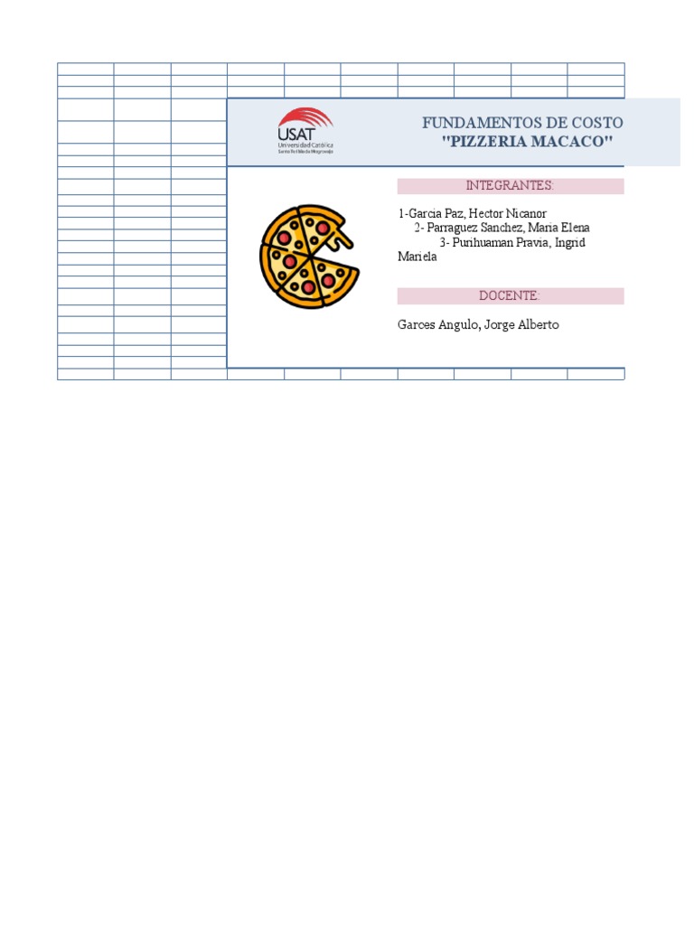 Macaco Tarea Unidad 4 Excel Oficial | PDF | Pizza | Comida regional y étnica