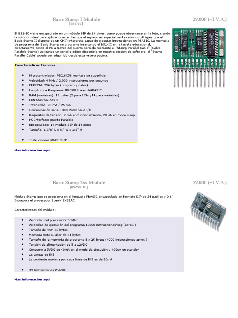 Basic Stamp | PDF | Memoria de acceso aleatorio | Básico