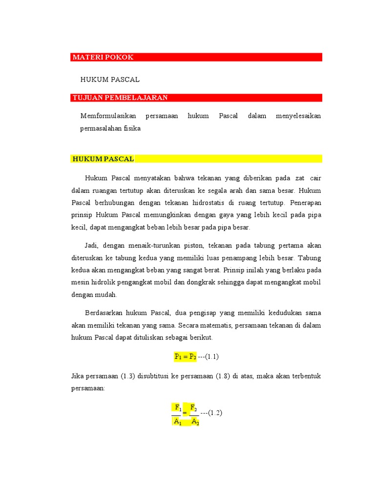 Bahan Ajar Hukum Pascal | PDF