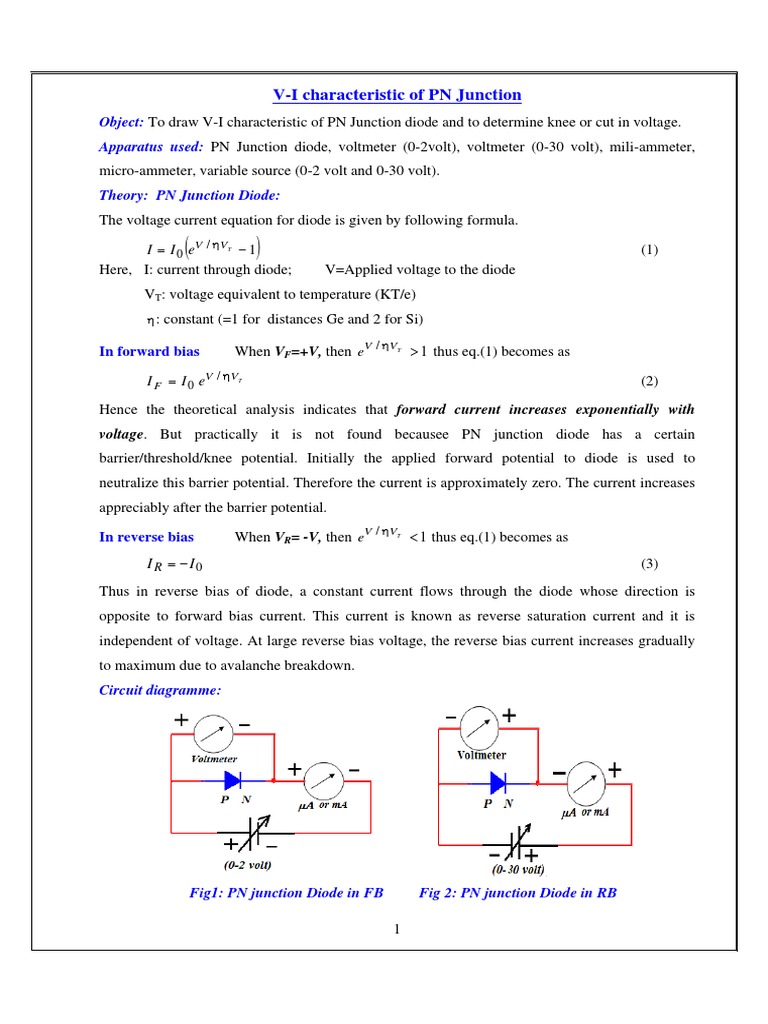PN - Junctiondiode Experiment Class 12 | PDF | P–N Junction | Diode