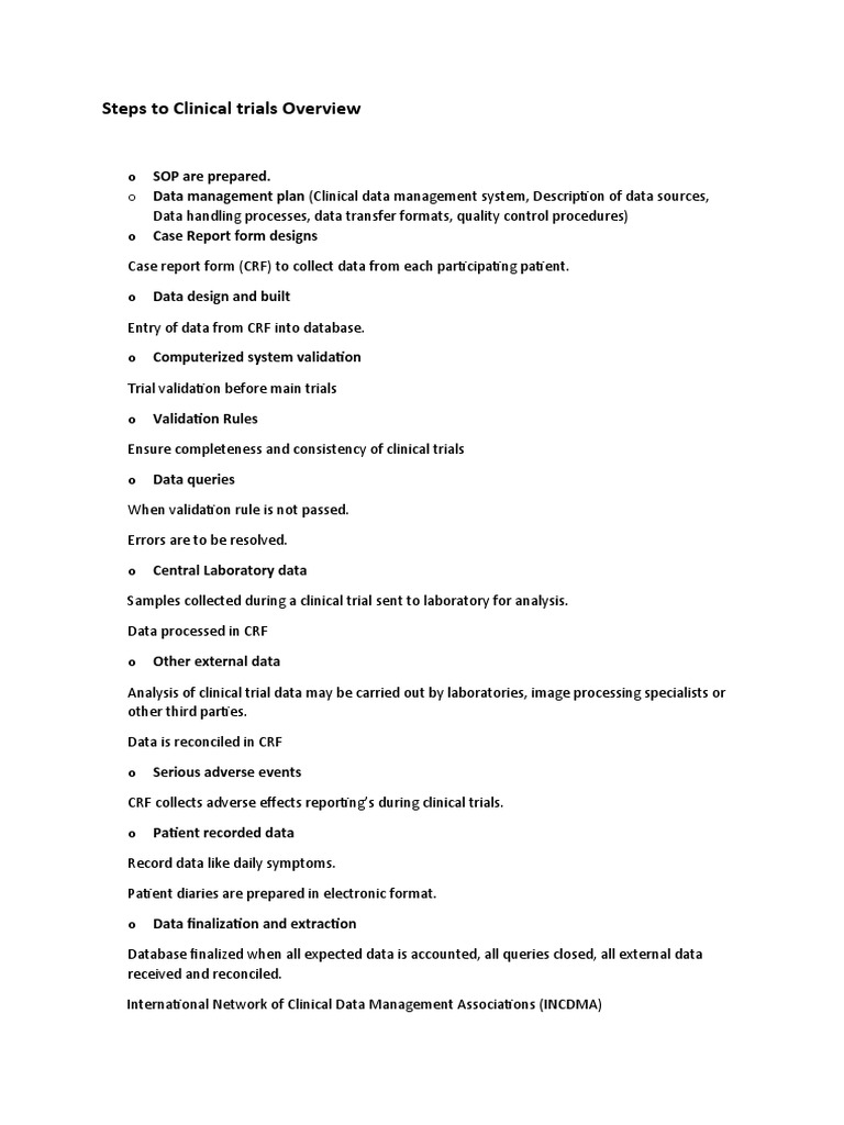 Steps of Clinical Trials | PDF