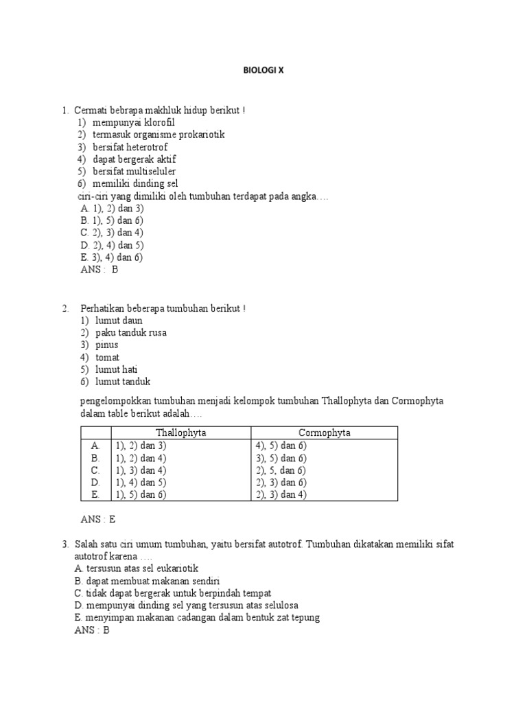 Biologi X S2 2022 | PDF | Sains & Matematika