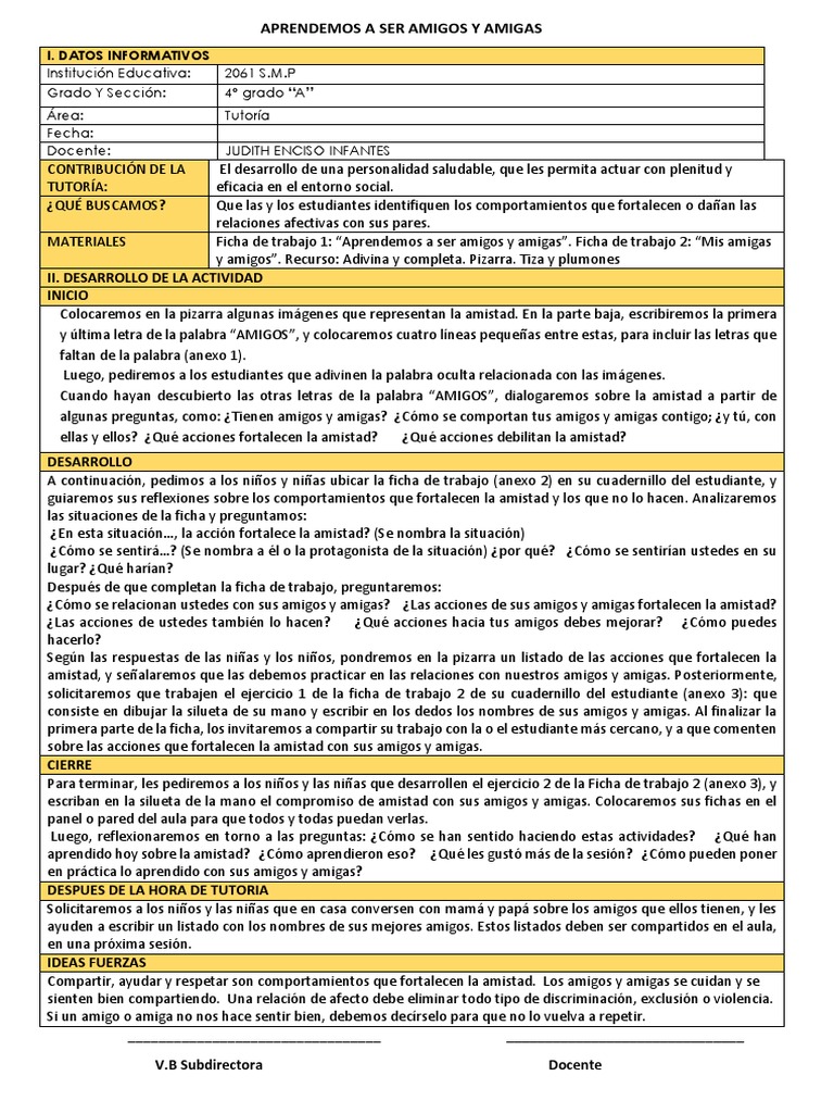 Aprendemos Hacer Amigos y Amigas | PDF