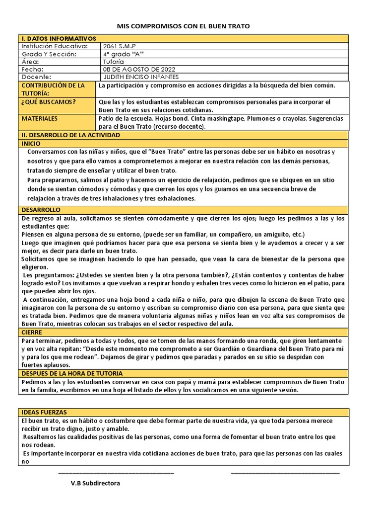 Mis Compromisos Con El Buen Trato | PDF