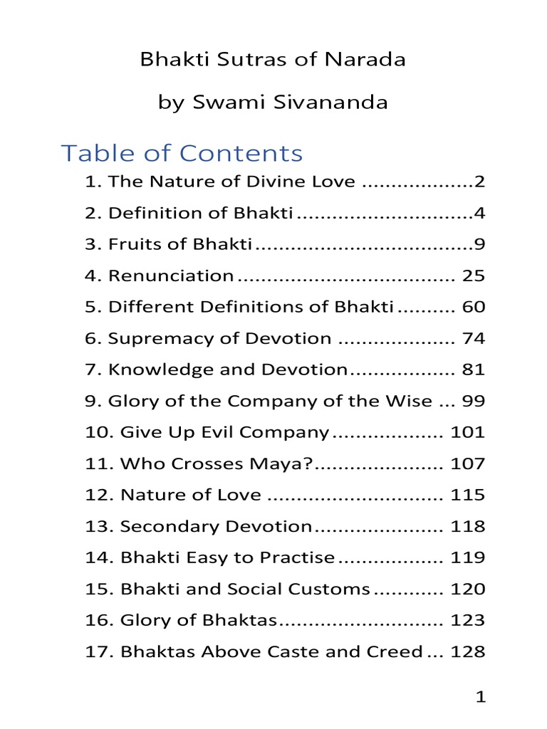 Bhakti Sutras of Narada | PDF | Bhakti | Ātman (Hinduism)