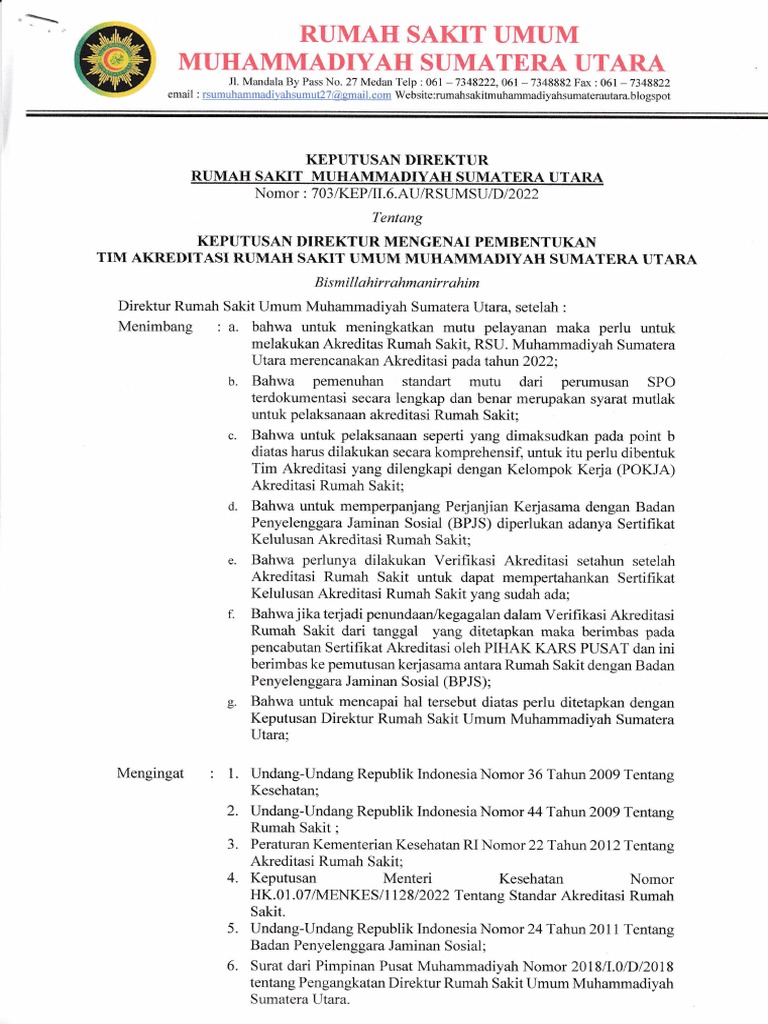 SK Tim Akreditasi Baru - 20220628 - 0001 | PDF