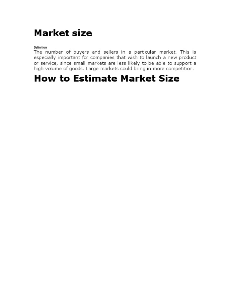 Market Size | PDF | Sales | Market (Economics)