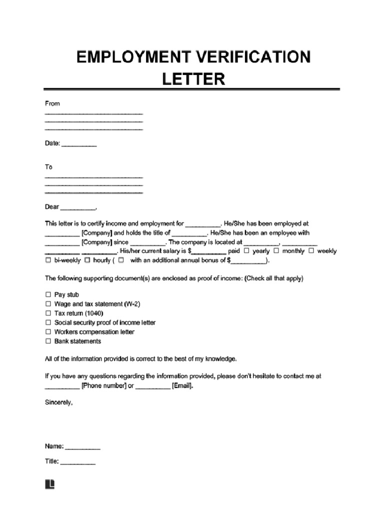 Employment Verification, Letter Sample | PDF