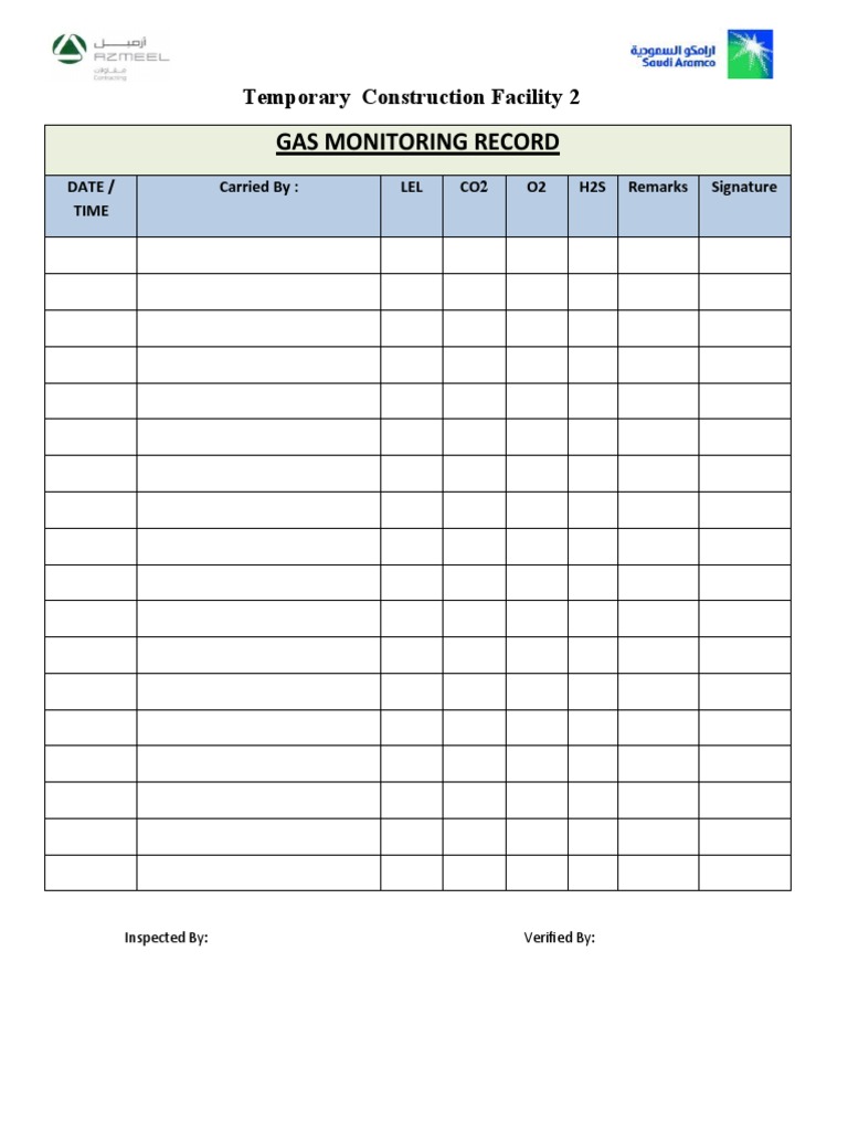 GAS Monitoring Record: Temporary Construction Facility 2 | PDF