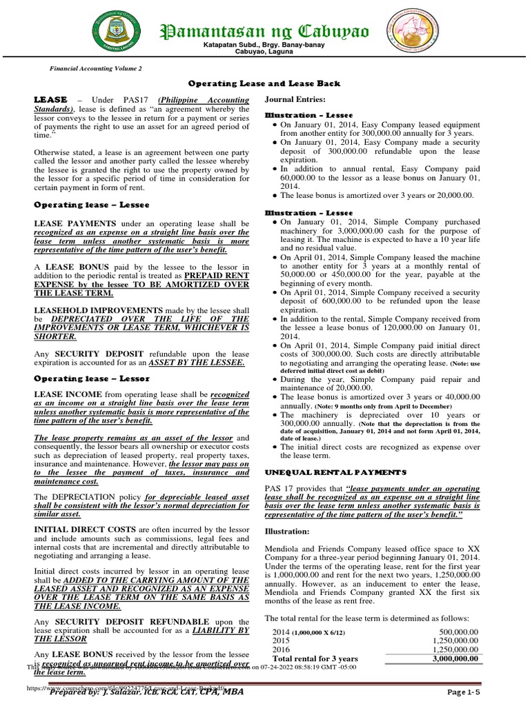 Lease and Lease Back PDF | PDF | Lease | Renting
