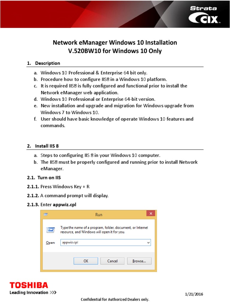 Network Emanager Windows 10 Installation V.520Bw10 For Windows 10 Only ...