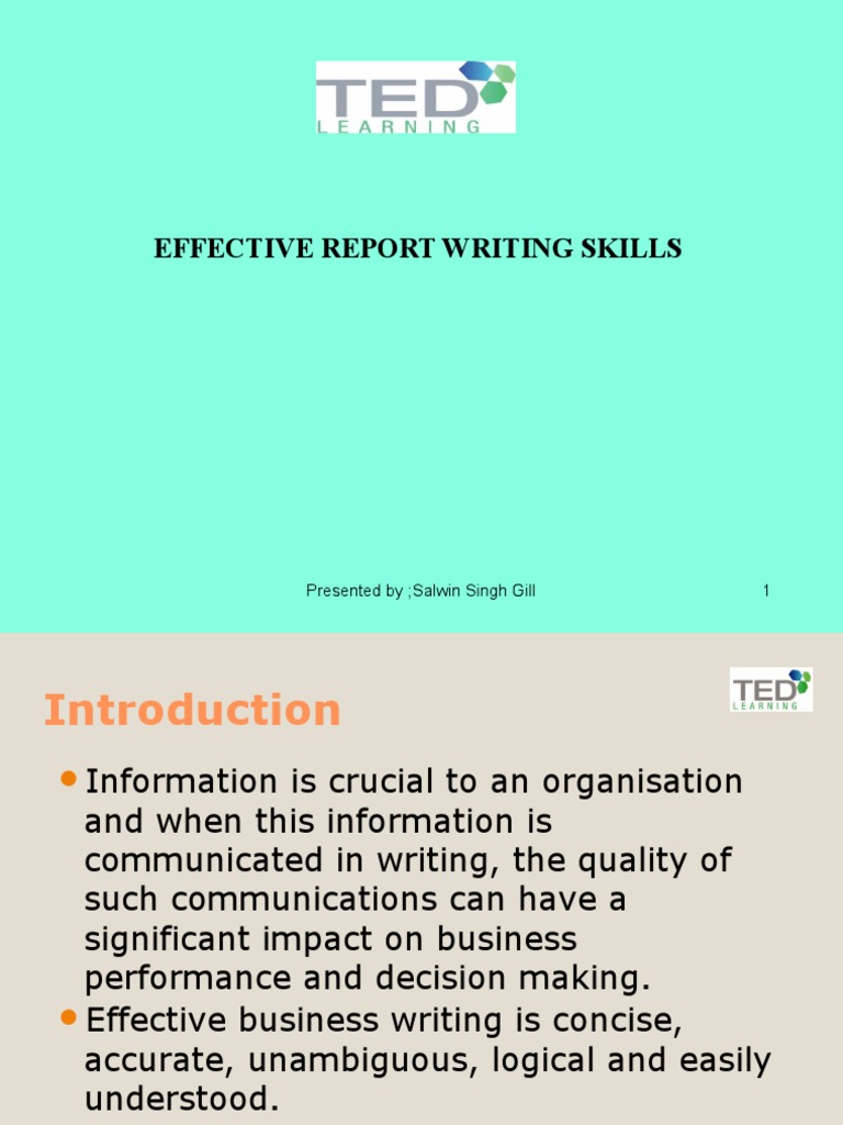 Effective Report Writing Skills-Petronas | PDF | Verb | Adverb