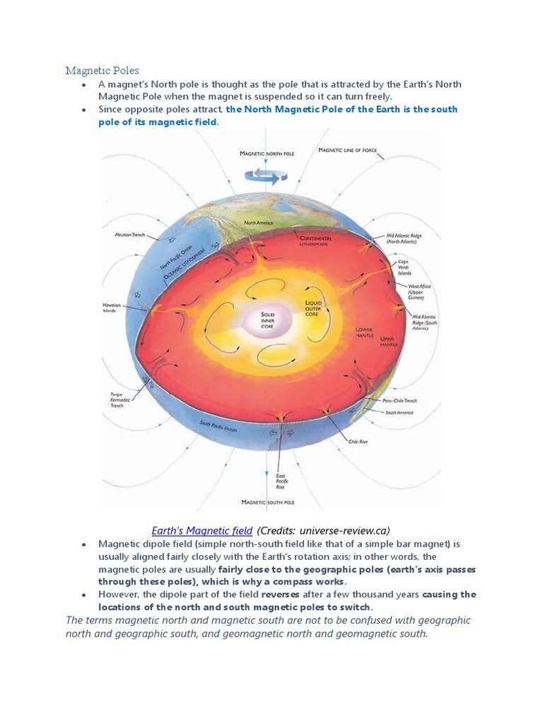Magnetic Pole Geomagnetic Pole | PDF | Earth's Magnetic Field | Compass