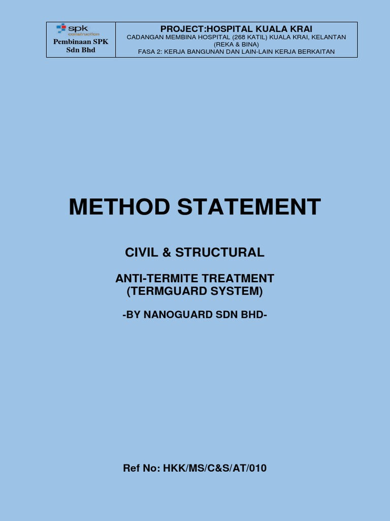 Method Statement: Civil & Structural | PDF | Indemnity | Economic Sectors