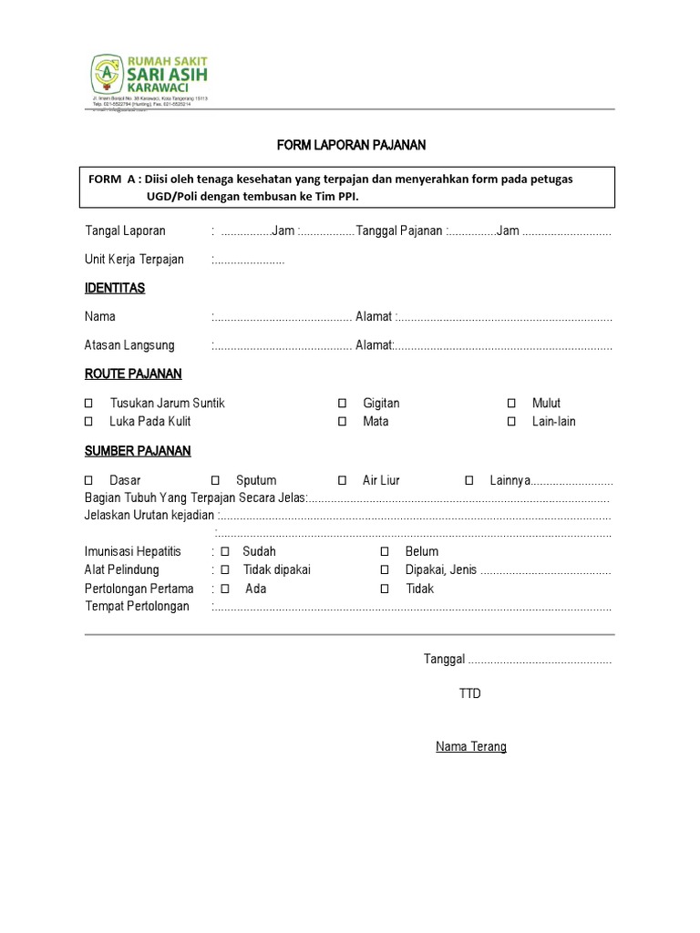 Form Laporan Pajanan | PDF | Hukum