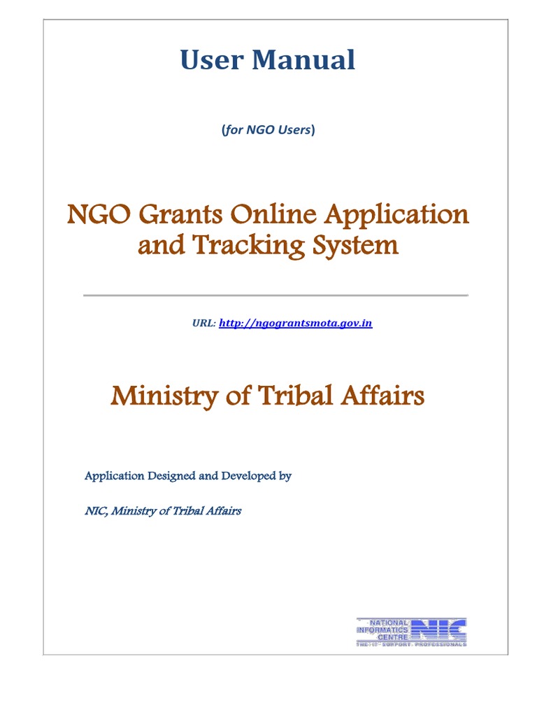 NGO Grants Online Application and Tracking System: User Manual | PDF ...