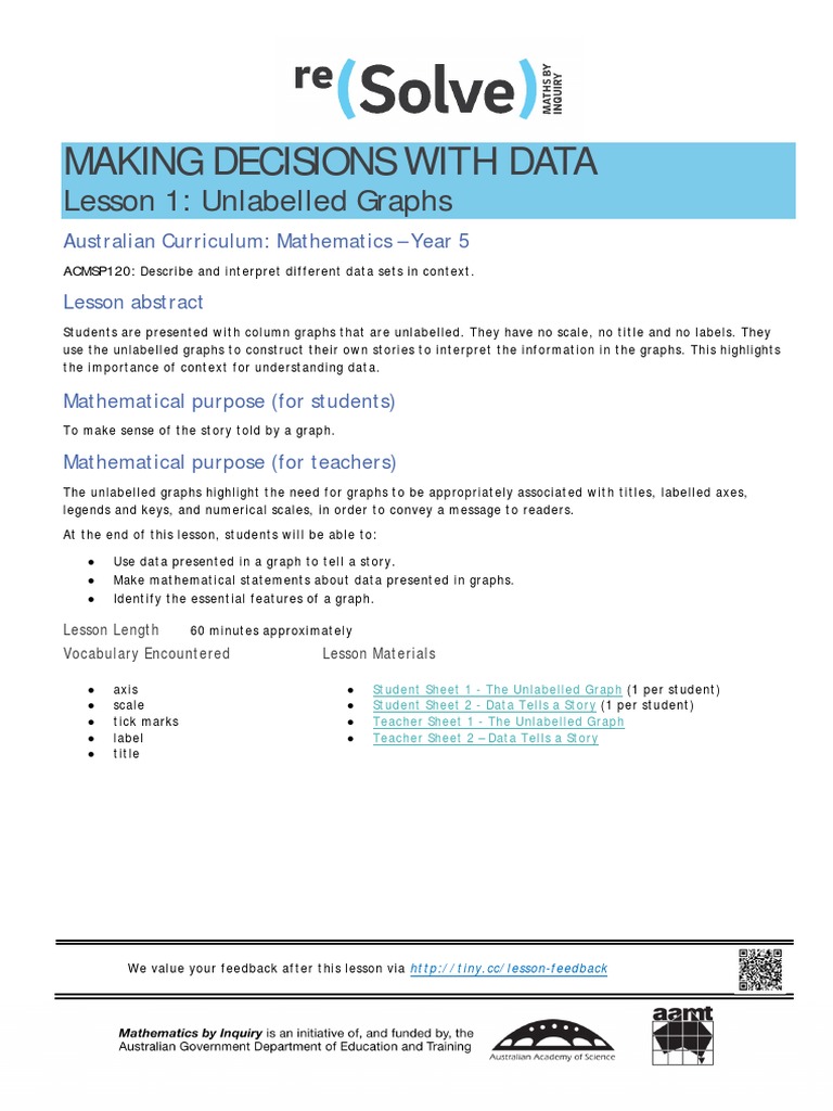 Yr 5 SP Making Decisions With Data Unlabelled Graphs 2 | PDF | Workweek ...