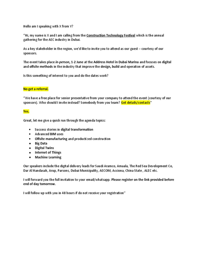 Telesales Script - Revised | PDF | Business | Engineering