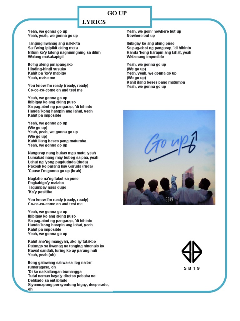 Go Up Lyrics SB19 | PDF