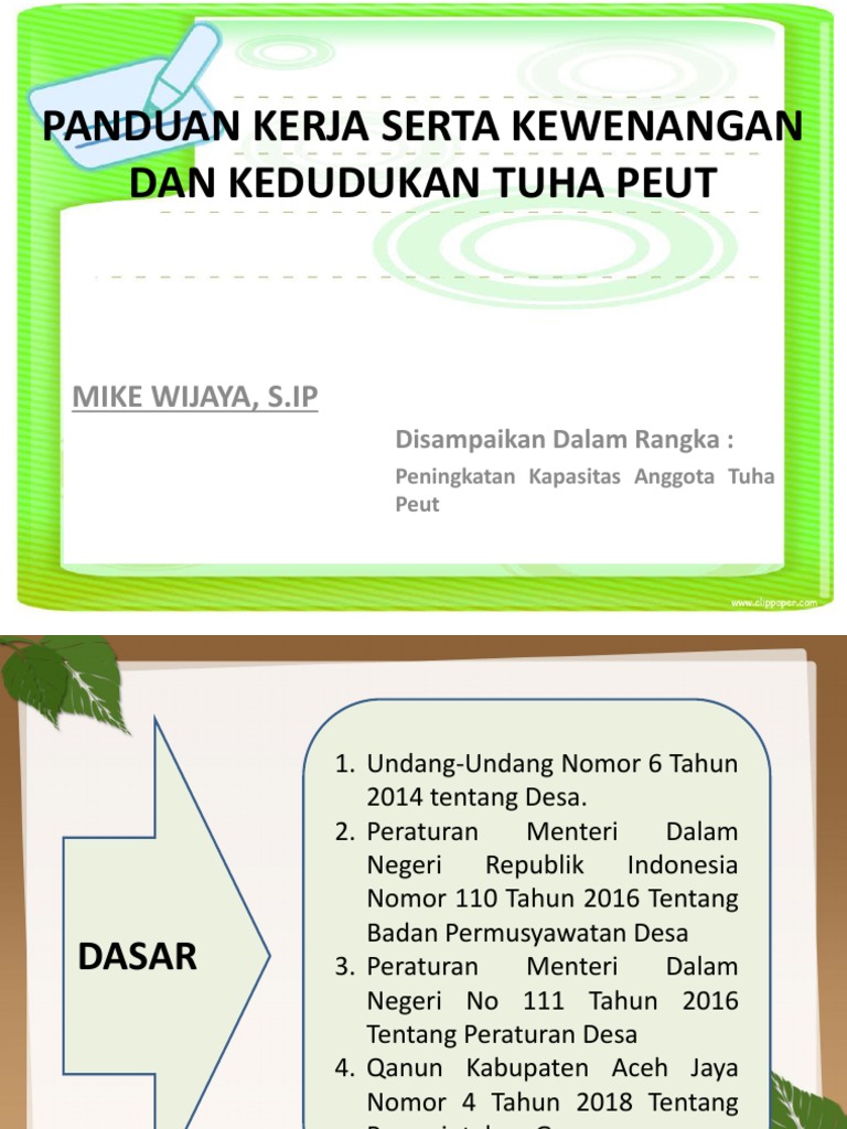 Panduan Kewenangan Tuha Peut Gampong | PDF