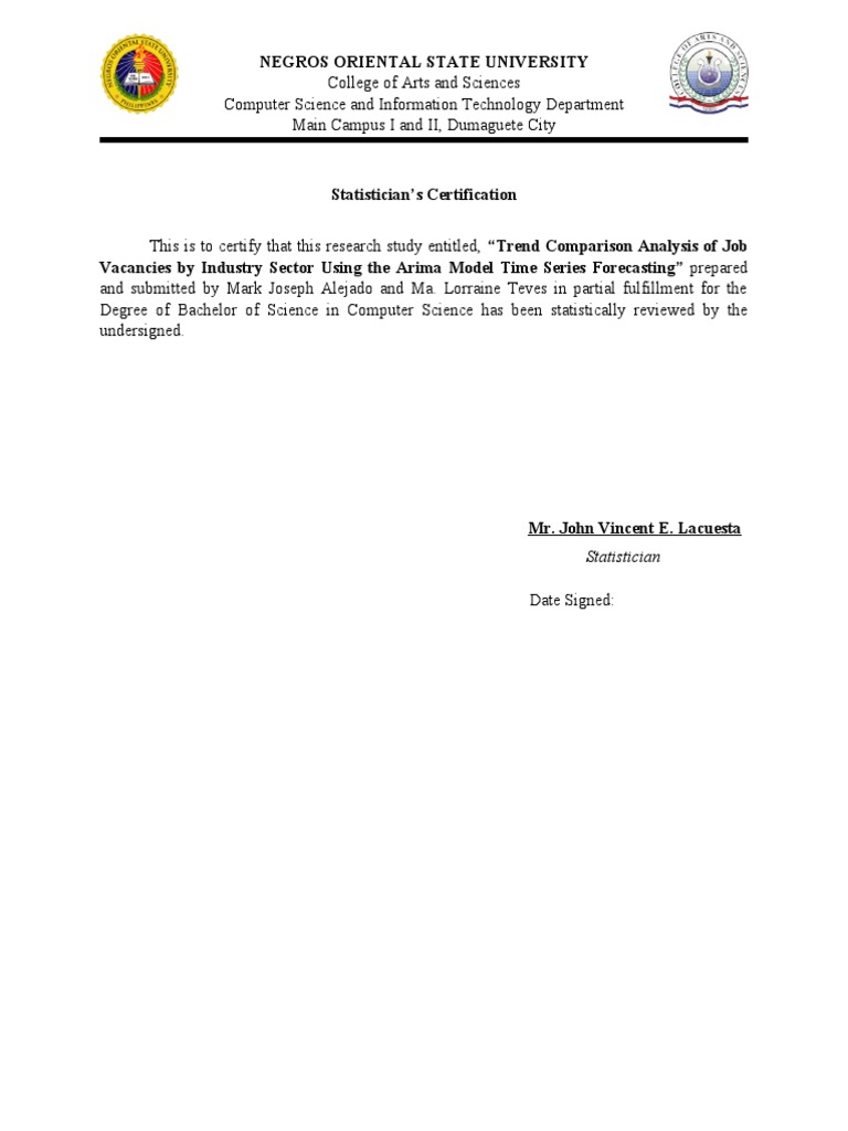 Statisticians Certificate | PDF