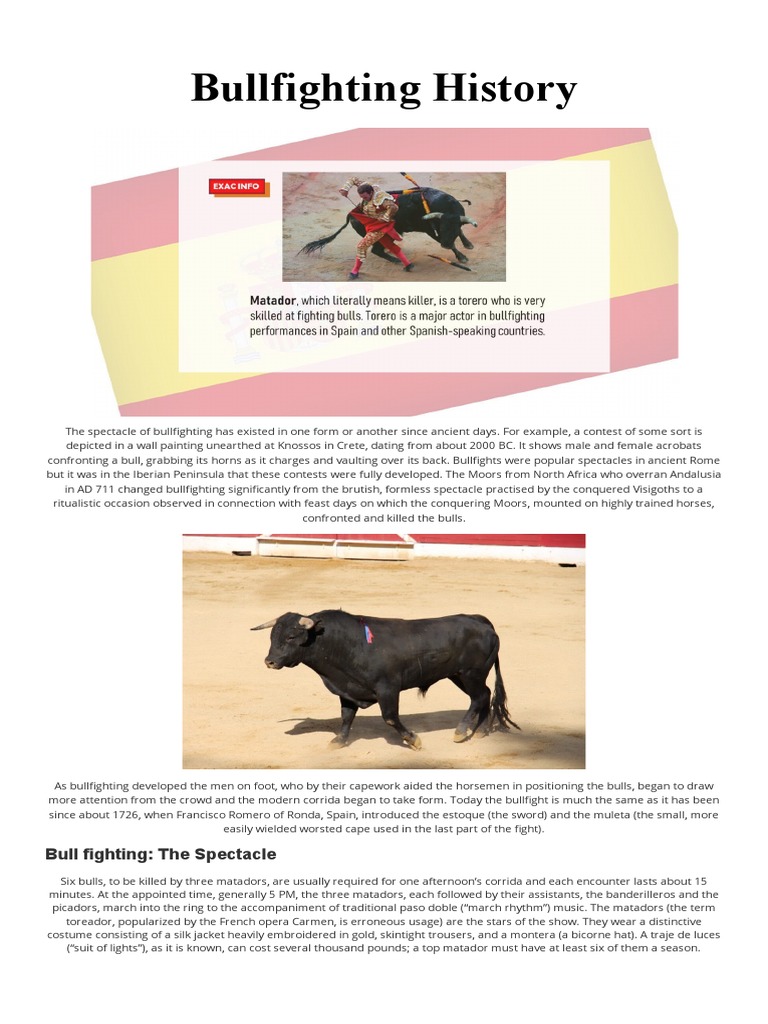 Bullfighting History | PDF | Bullfighting | Bull