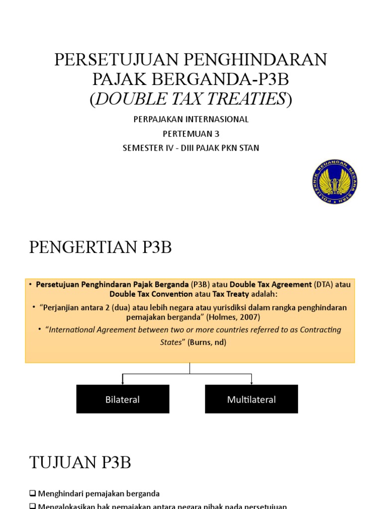 Persetujuan Penghindaran Pajak Berganda-P3B (Double Tax Treaties) | PDF ...