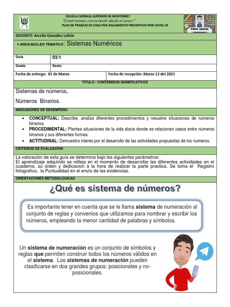 Guia 01, 3 Sexto 2021 Matematicas Normal de Monterrey | PDF | Poco ...