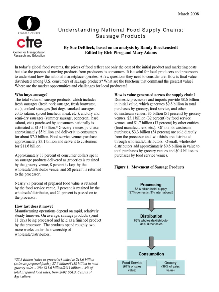 Sausage Supply Chain Insights and Value | PDF | Grocery Store | Foods