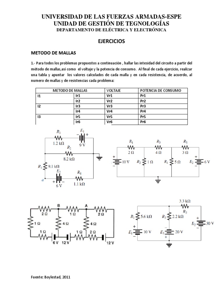 Ejercicios de Mallas y Nodos | PDF