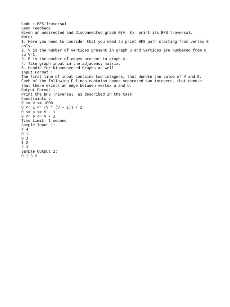 Code - BFS Traversal | PDF