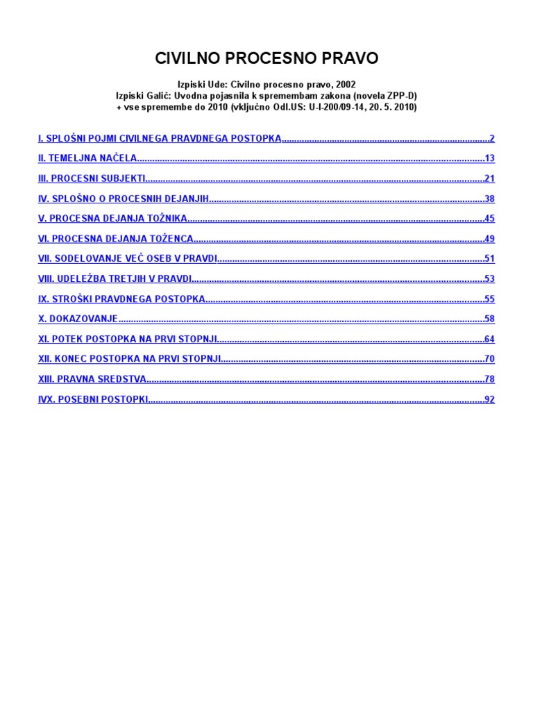 Civilno Procesno Pravo | PDF
