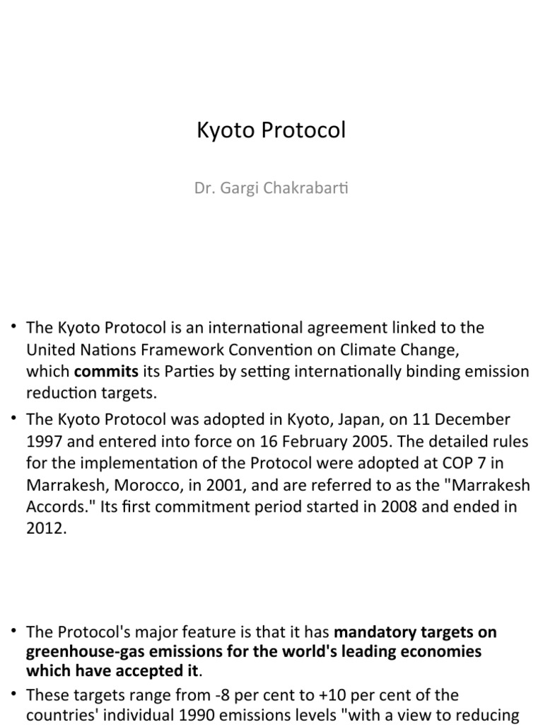 Kyoto Protocol: Dr. Gargi Chakrabarti | PDF | Kyoto Protocol | Clean ...