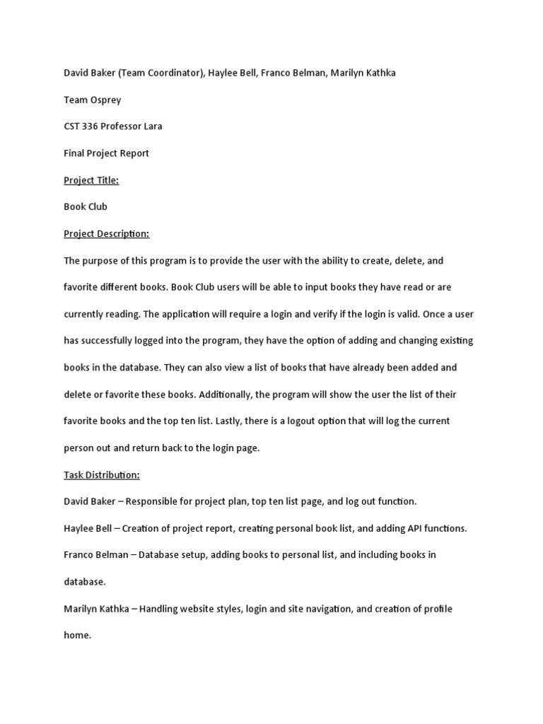 Final Project Report | PDF | Login | Databases Final Project Report | PDF | Login | Databases