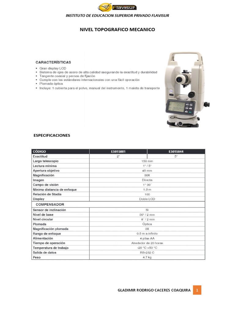 Tipos de Niveles Topograficos | PDF