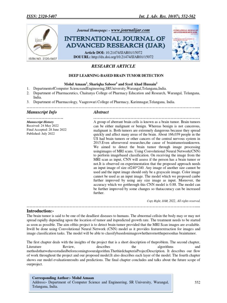 Deep Learning-Based Brain Tumor Detection | Download Free PDF ...