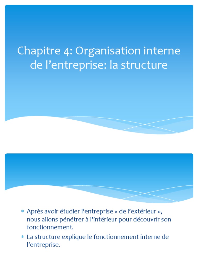 Structure interne de l'entreprise expliquée | PDF | Business | Économie