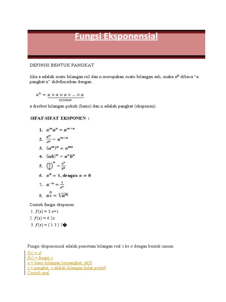 Definisi Bentuk Pangkat | PDF