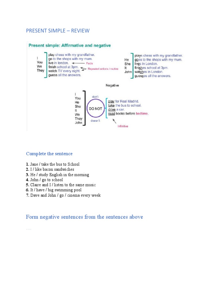 Present Simple Overview | PDF