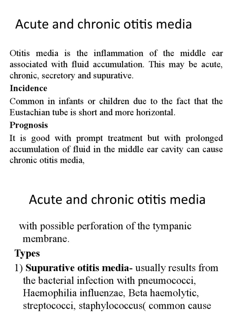 Acute vs Chronic Otitis Media Explained | PDF | Ear | Otorhinolaryngology
