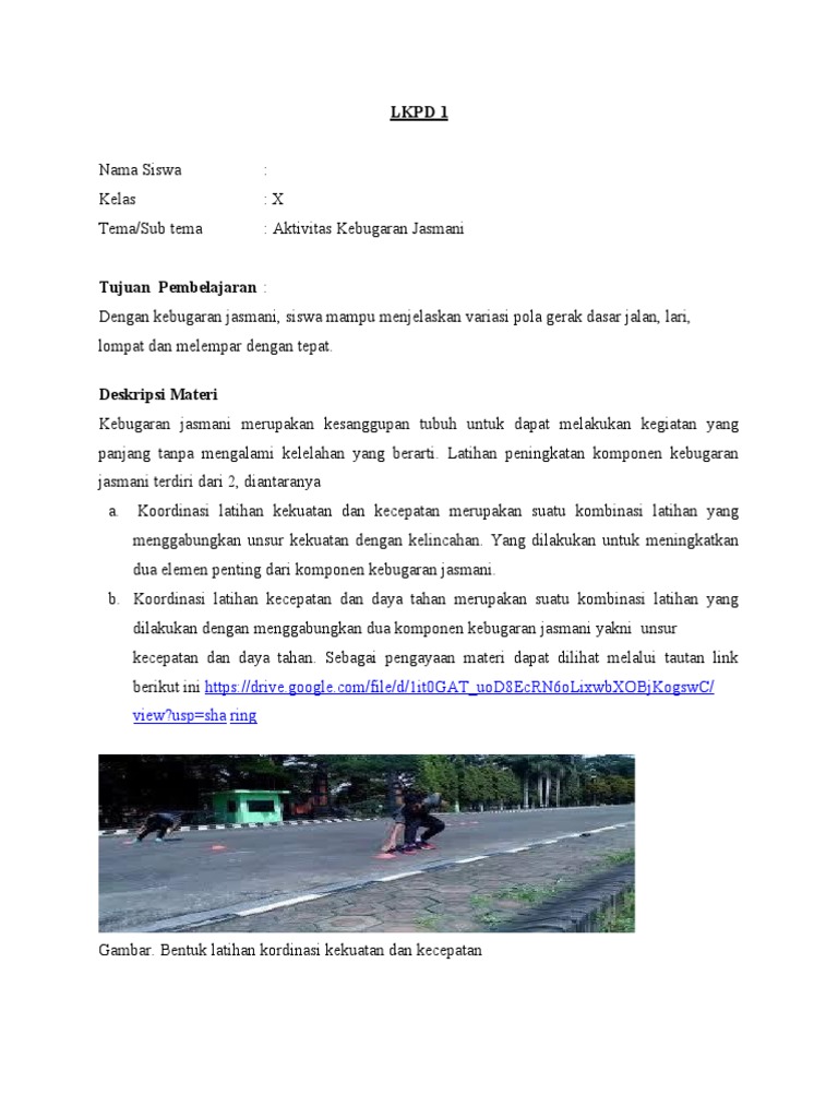 LKPD Aktivitas Kebugaran X | PDF