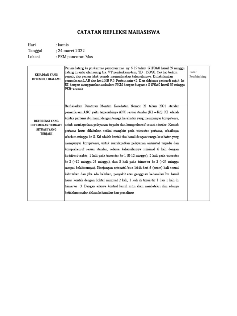 Catatan Refleksi | PDF | Pengembangan Diri | Kesehatan Holistik