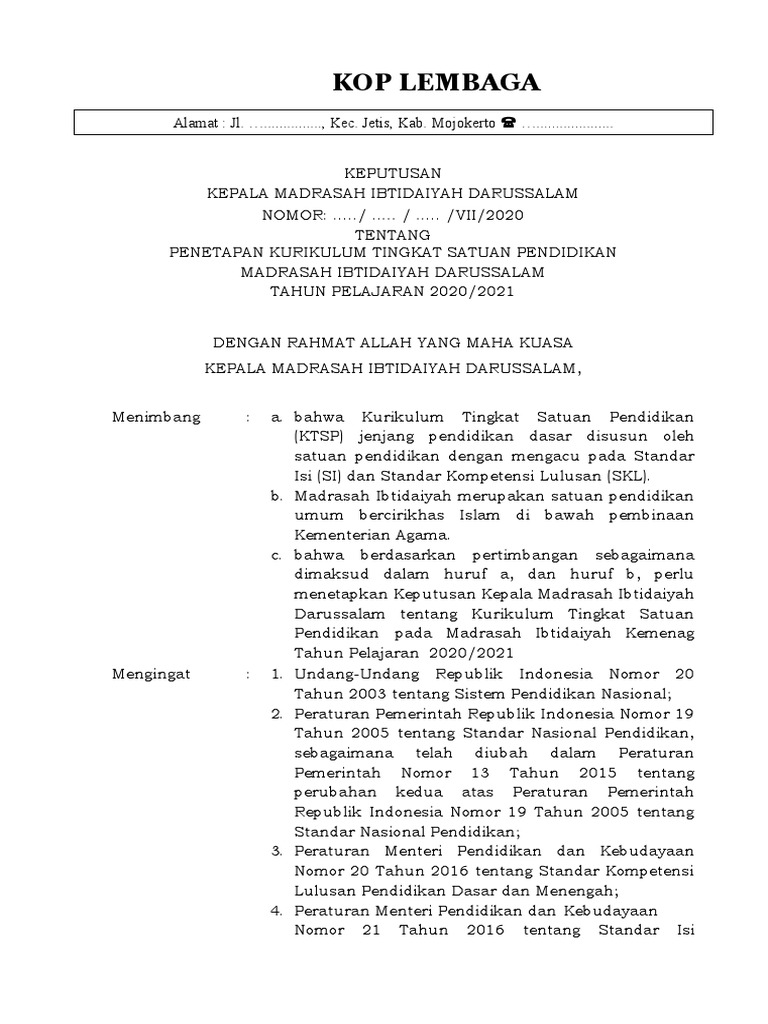 Lampiran SK Penetapan | PDF