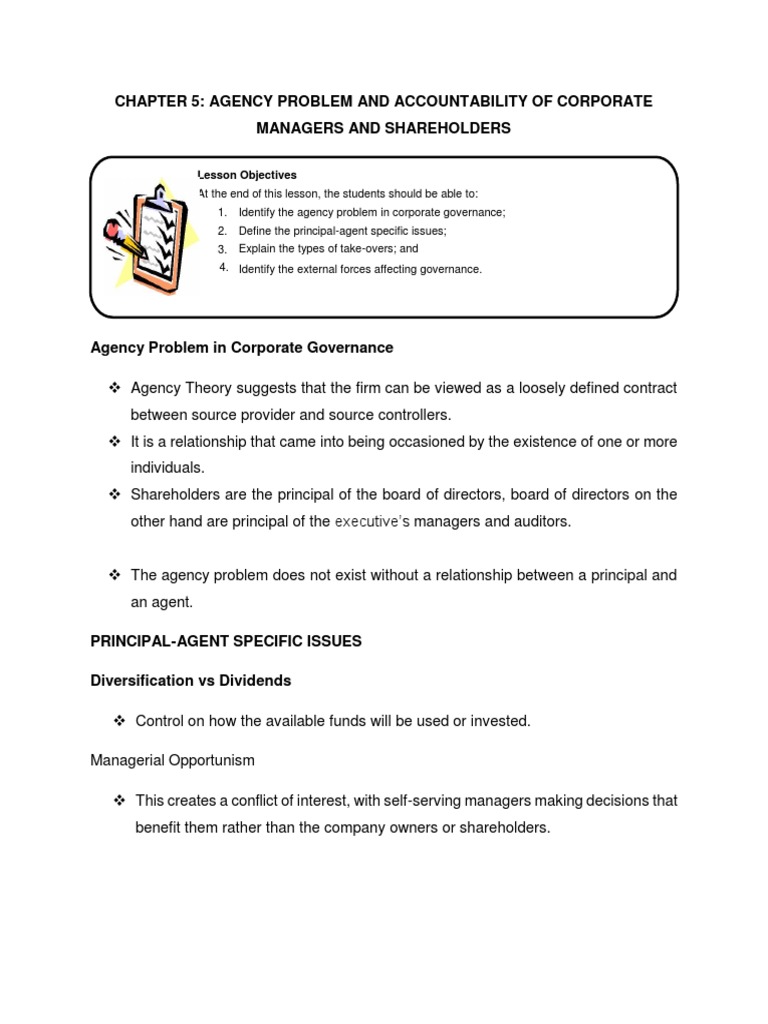 Agency Problems in Corporate Governance | PDF | Takeover | Economies