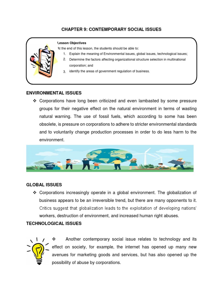 Chapter 9 Contemporary Social Issues | PDF | Economic Inequality ...