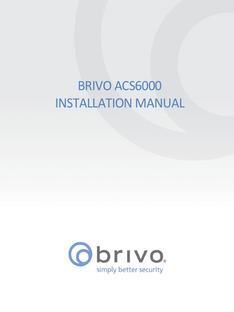 © 2019 Brivo Systems LLC. All Rights Reserved. P-MAN-PUB-ACS6000 ...