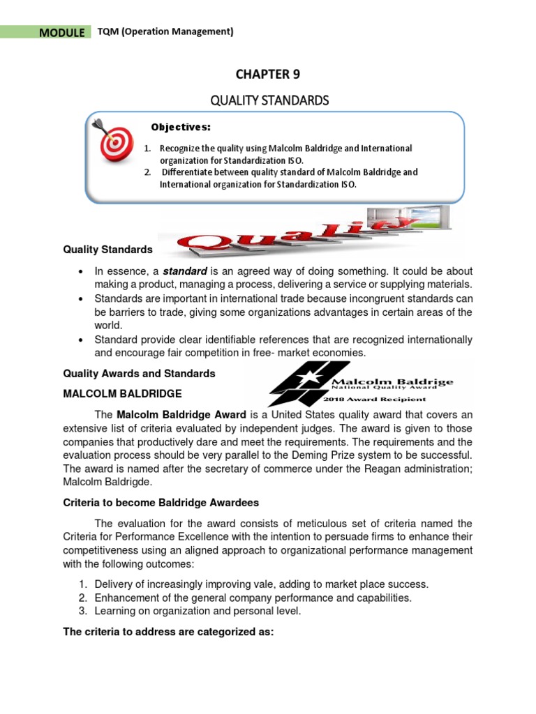 Overview of Nine Quality Standards | PDF | Audit | Standardization