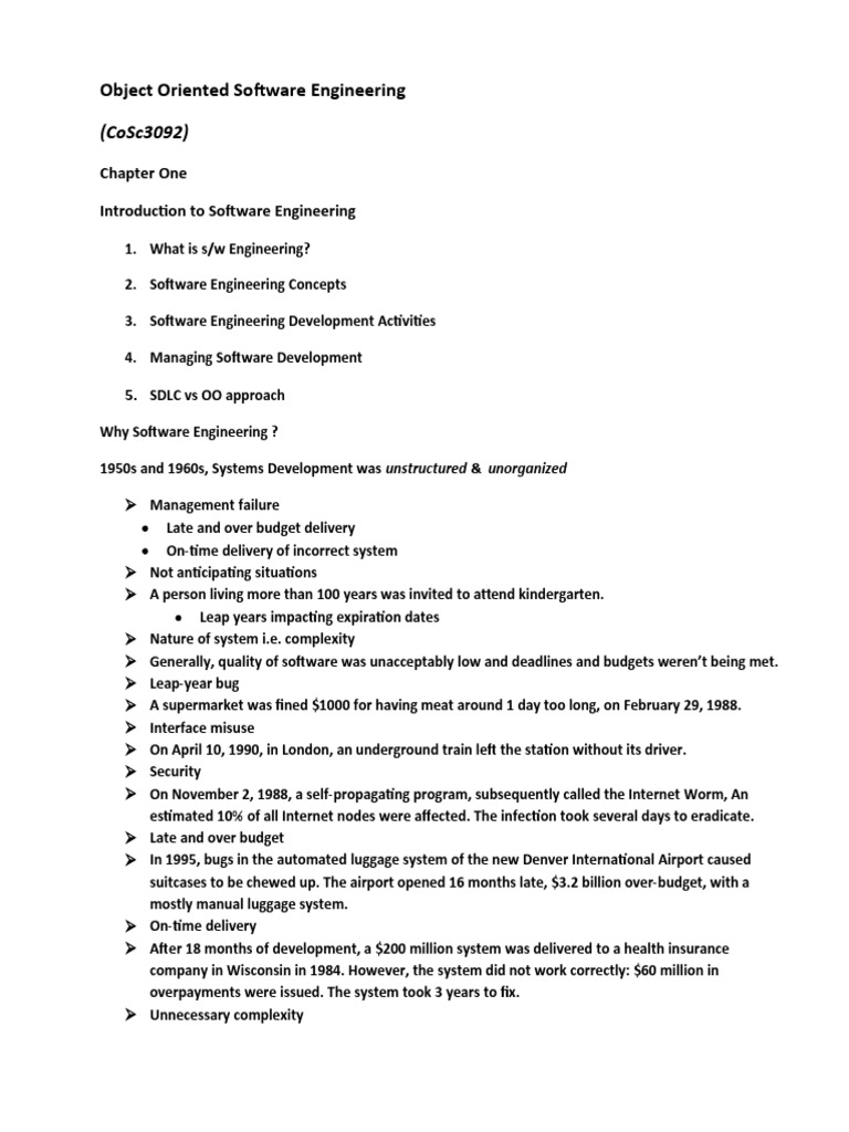 (Cosc3092) : Object Oriented Software Engineering | Download Free PDF | System | Information ...