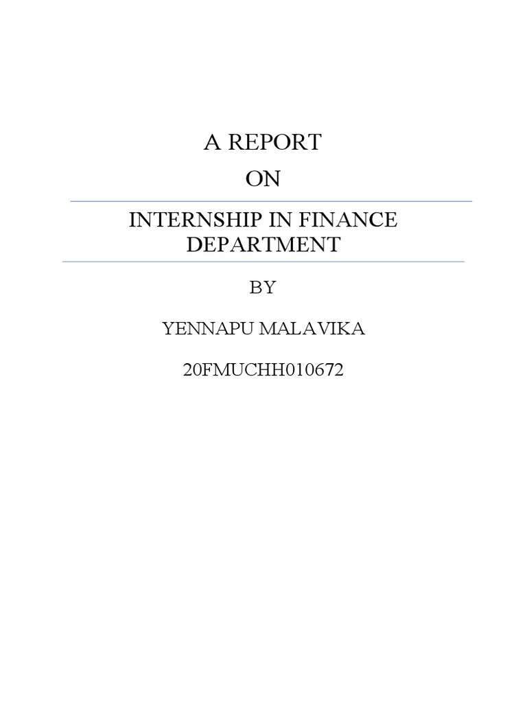 Internship Report: Finance Department | PDF | Internal Rate Of Return ...