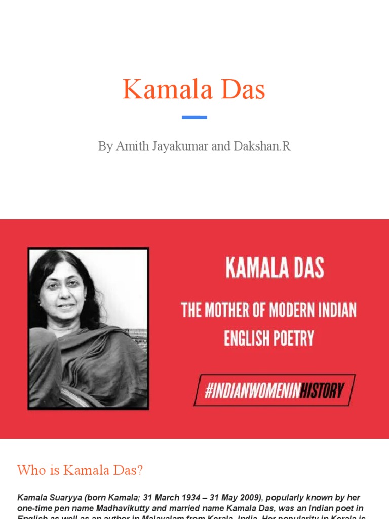 Kamala Das: by Amith Jayakumar and Dakshan.R | PDF
